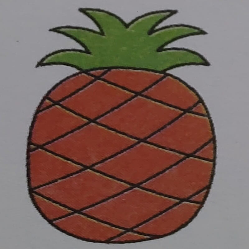 How To Draw Pineapple Step By Step